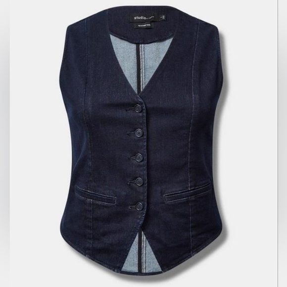 torrid | Jackets & Coats | Torrid Studio Denim Tailored Vest | Poshmark